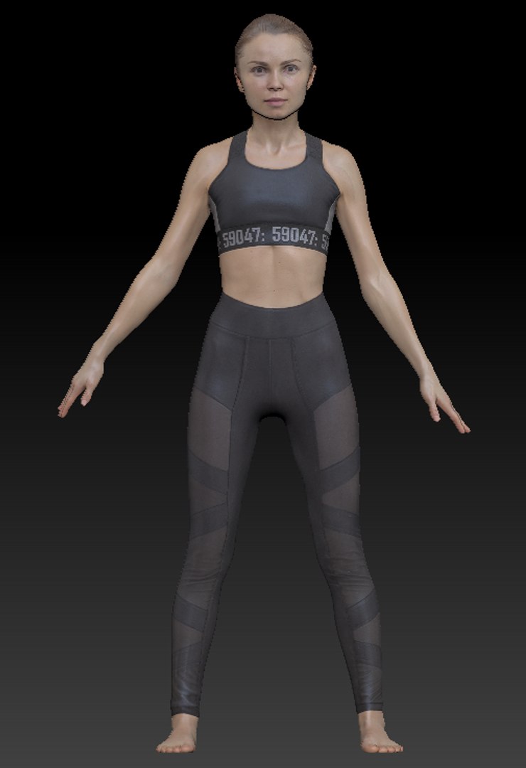 3D Fitness woman ready for animation 322 model - TurboSquid 1838780