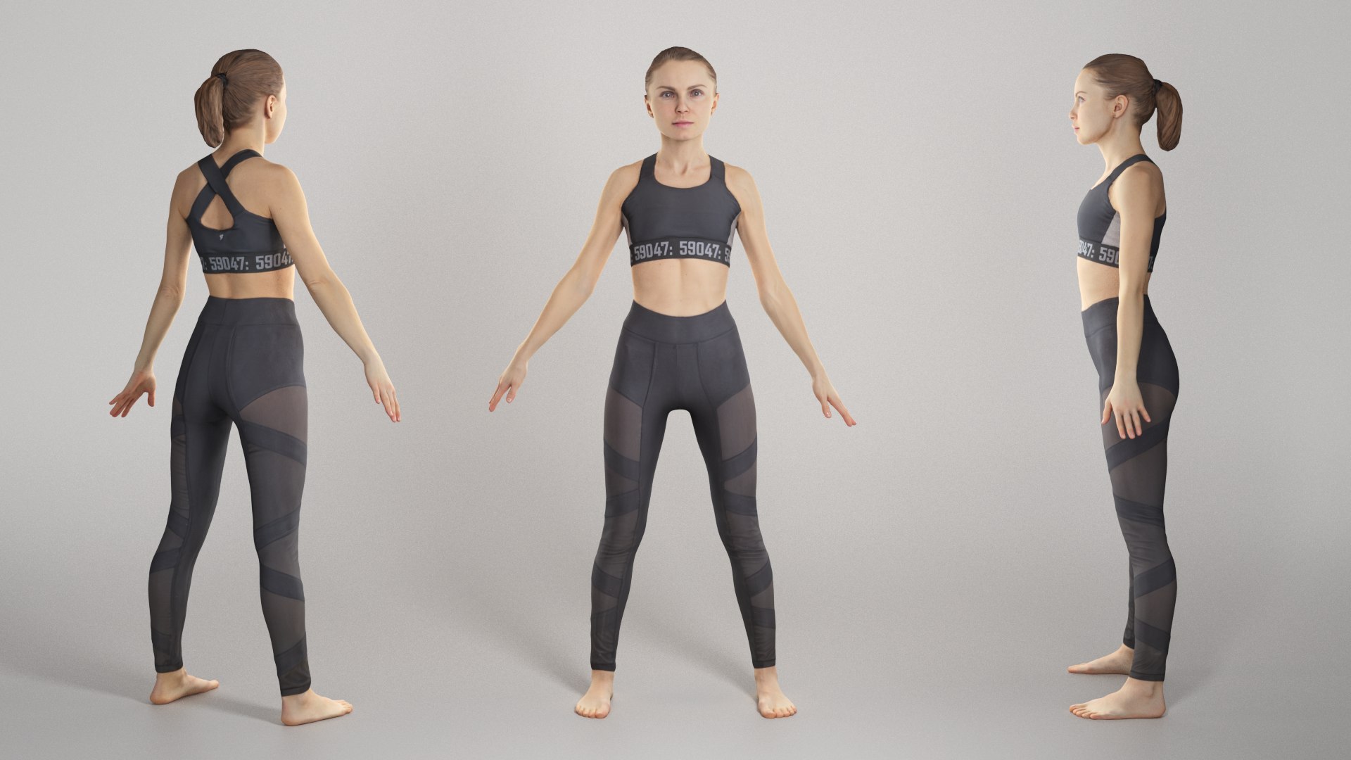 3D Fitness woman ready for animation 322 model - TurboSquid 1838780