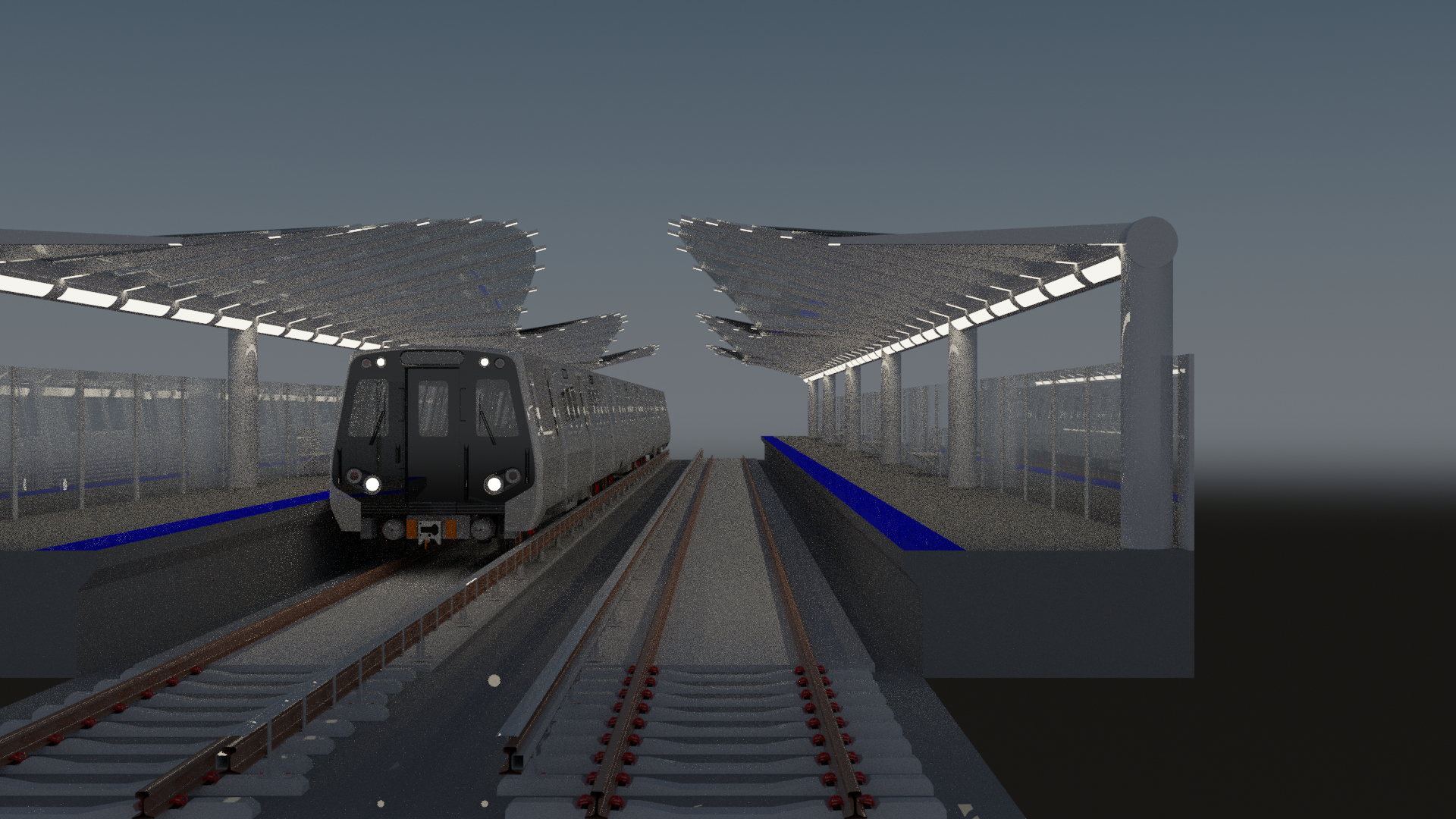 Metro Station Concept With Train 3D Model - TurboSquid 1806358