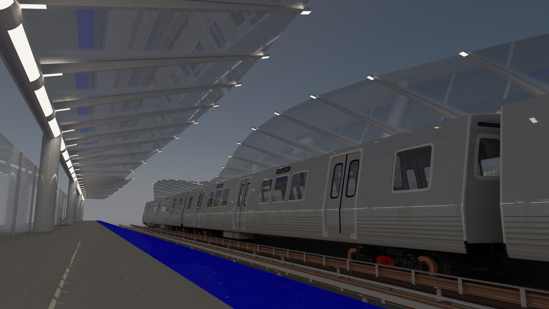 Metro Station Concept With Train 3D Model - TurboSquid 1806358