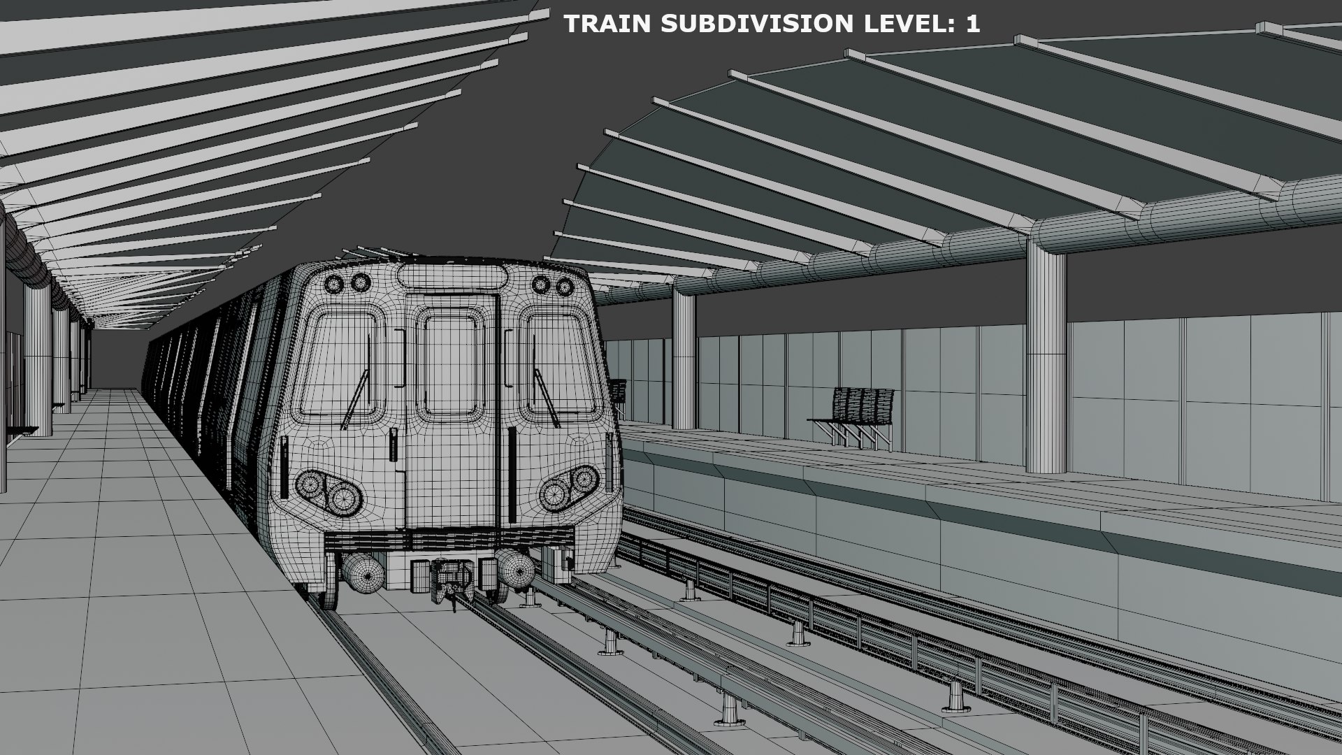 Metro Station Concept With Train 3D Model - TurboSquid 1806358