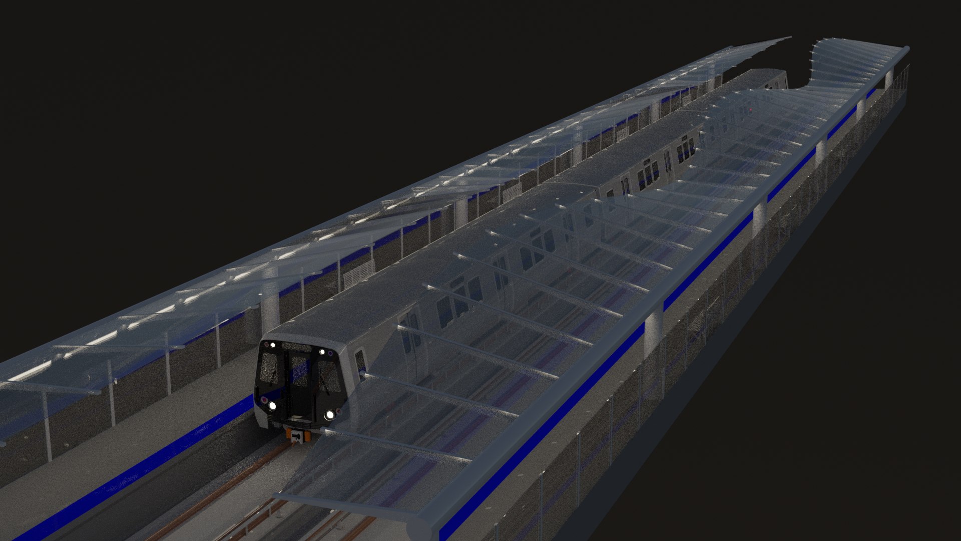 Metro Station Concept With Train 3D Model - TurboSquid 1806358