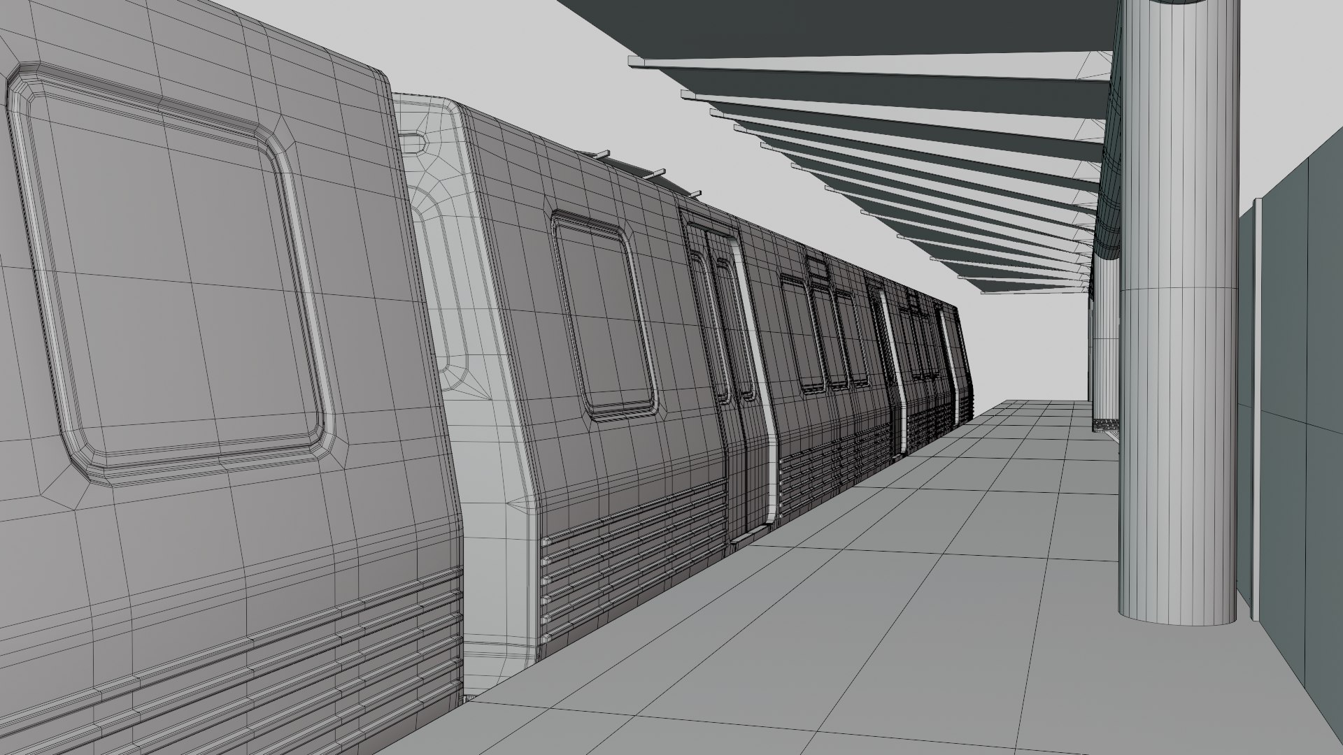 Metro Station Concept With Train 3D Model - TurboSquid 1806358