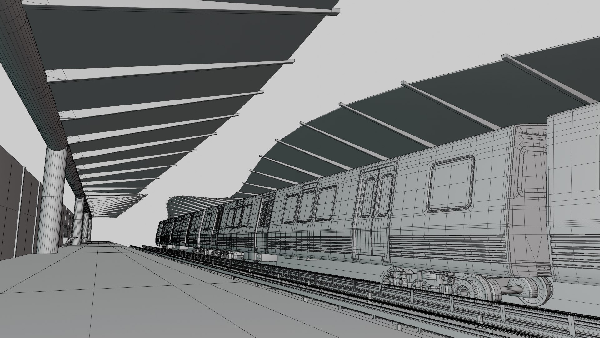 Metro Station Concept With Train 3D Model - TurboSquid 1806358