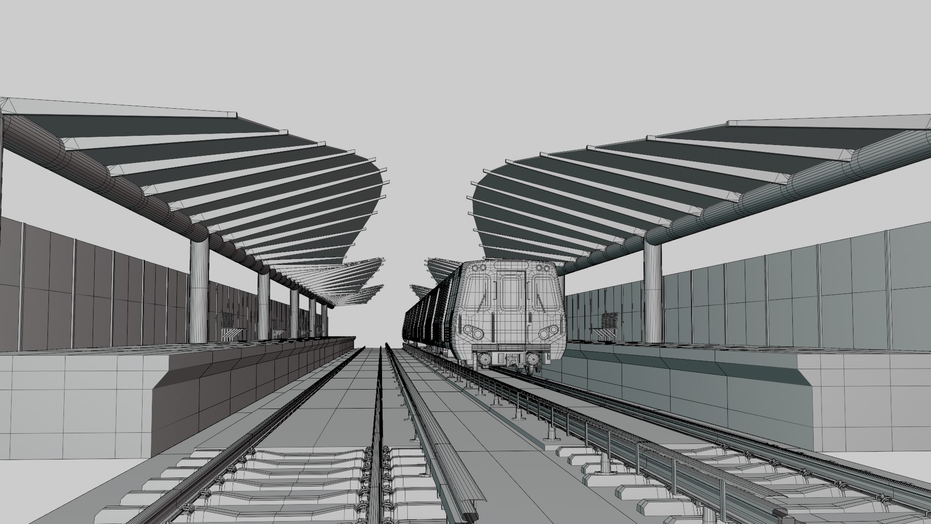Metro Station Concept With Train 3D Model - TurboSquid 1806358