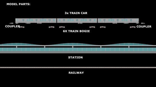 Metro station concept with train 3D model - TurboSquid 1806358