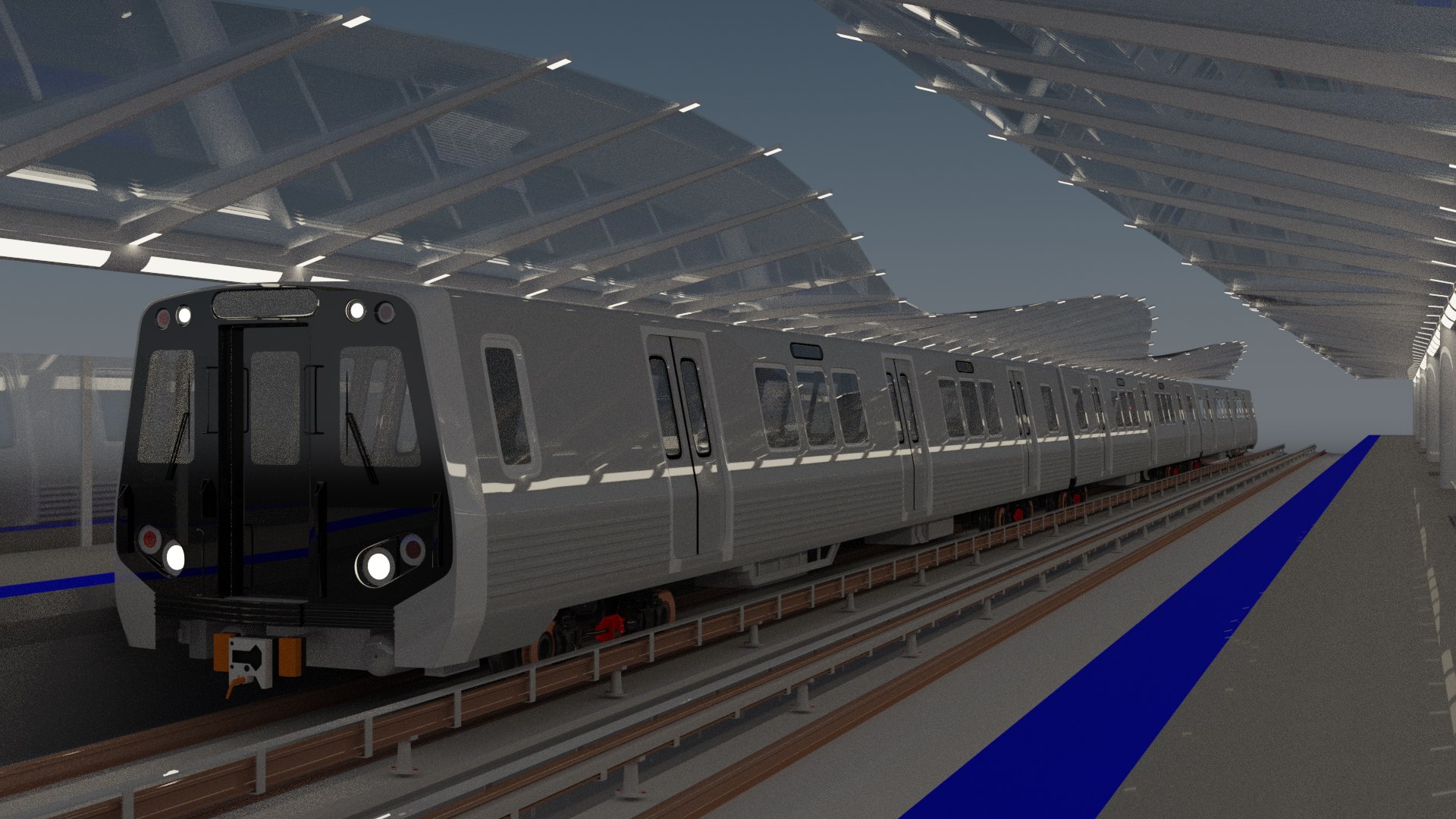 Metro Station Concept With Train 3D Model - TurboSquid 1806358