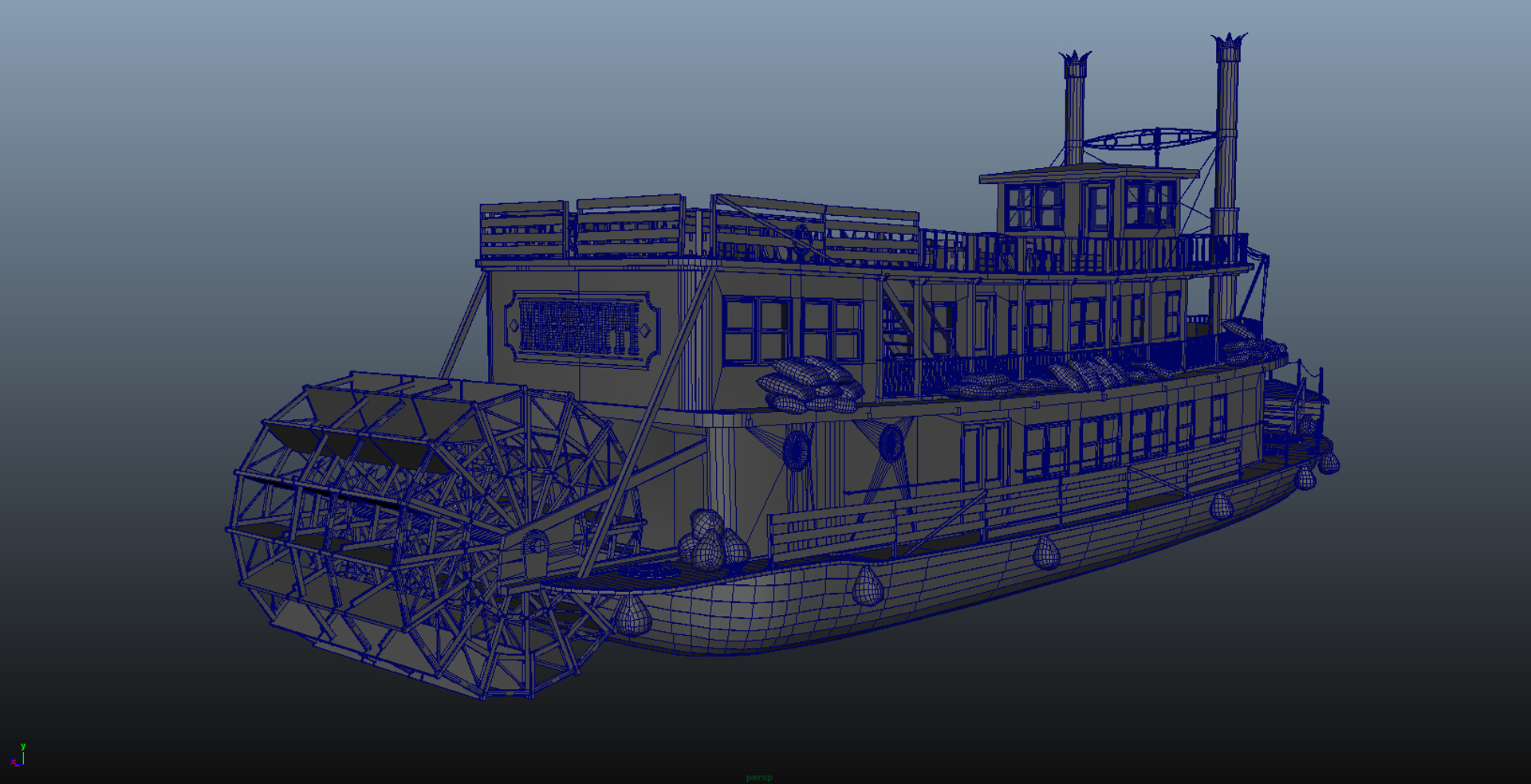 3d model boat steamboat