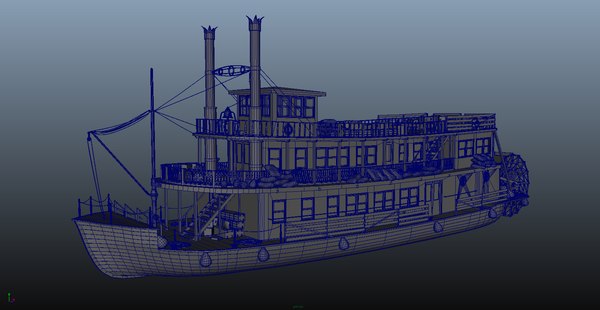 3d model boat steamboat
