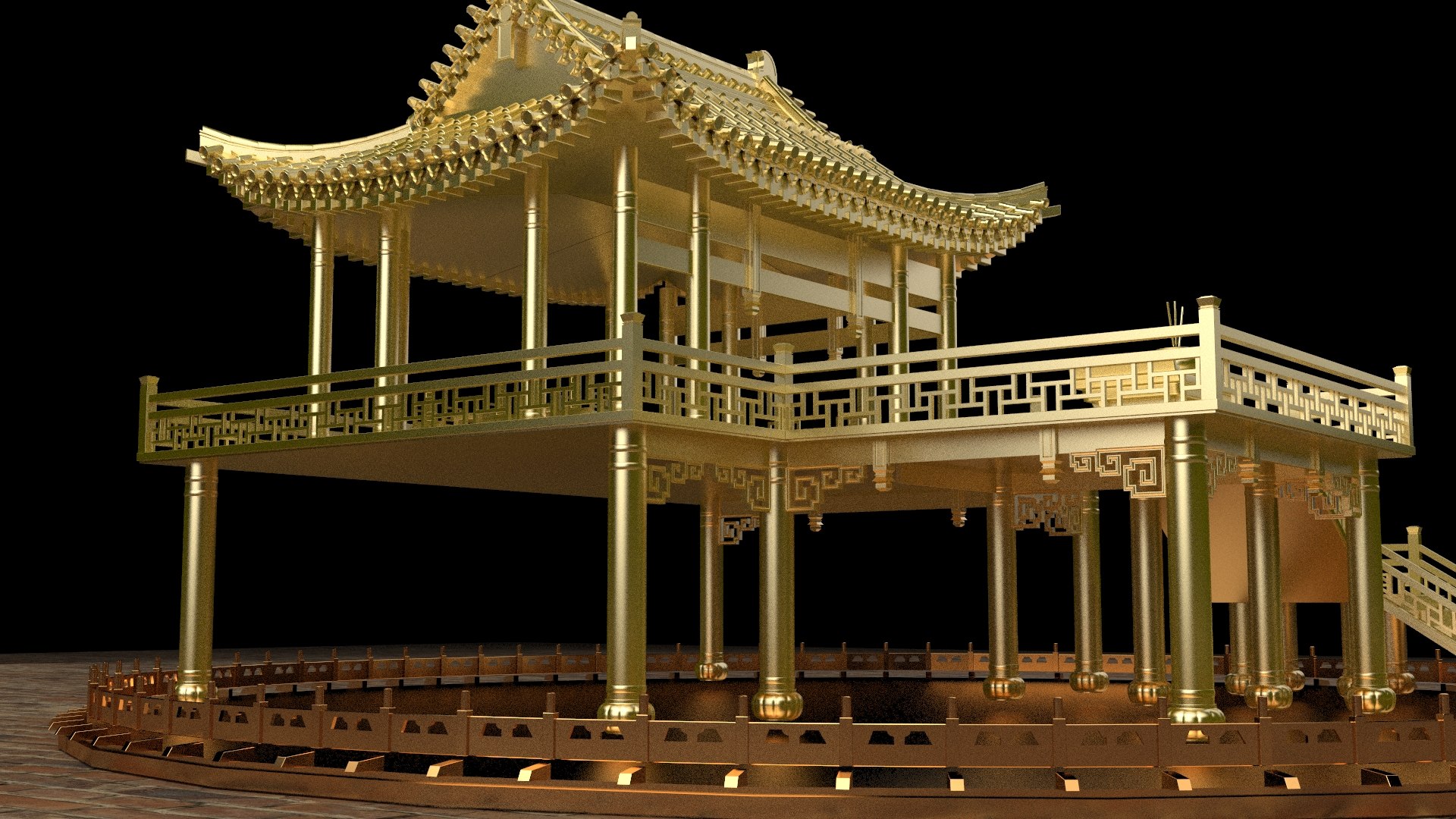 3D Chinese Ancient Pavilion Model - TurboSquid 2160326