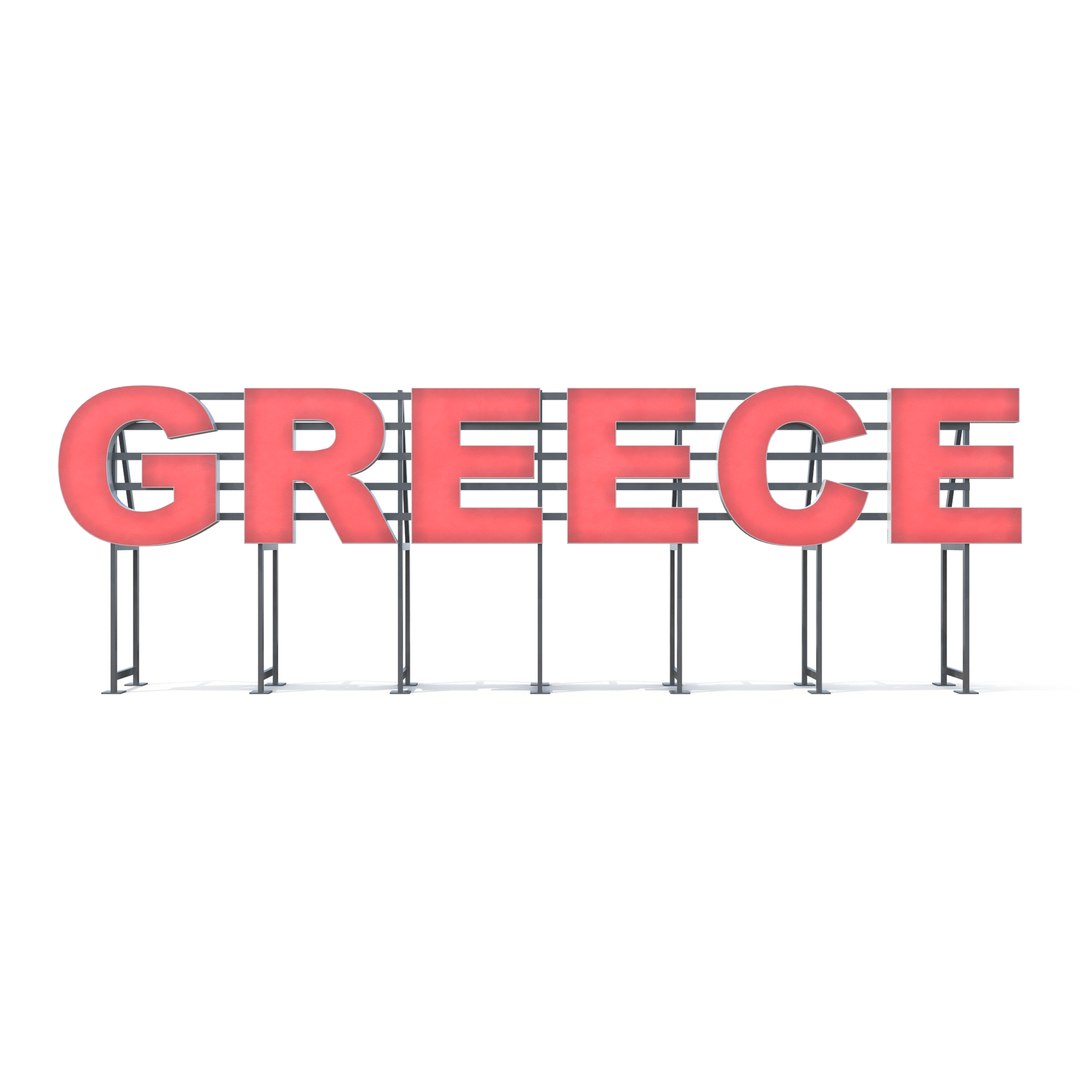 3D country sign greece - TurboSquid 1804572