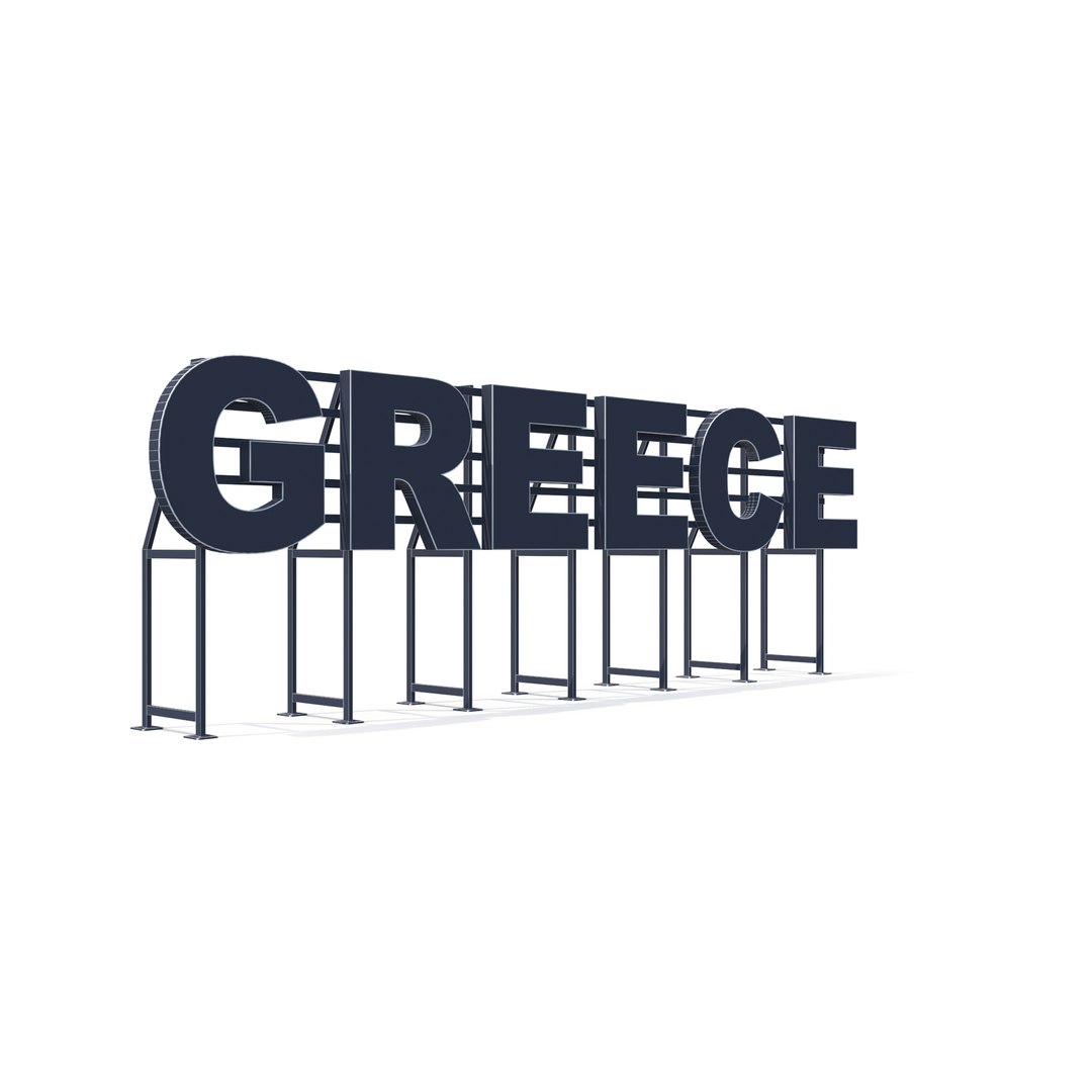 3D country sign greece - TurboSquid 1804572