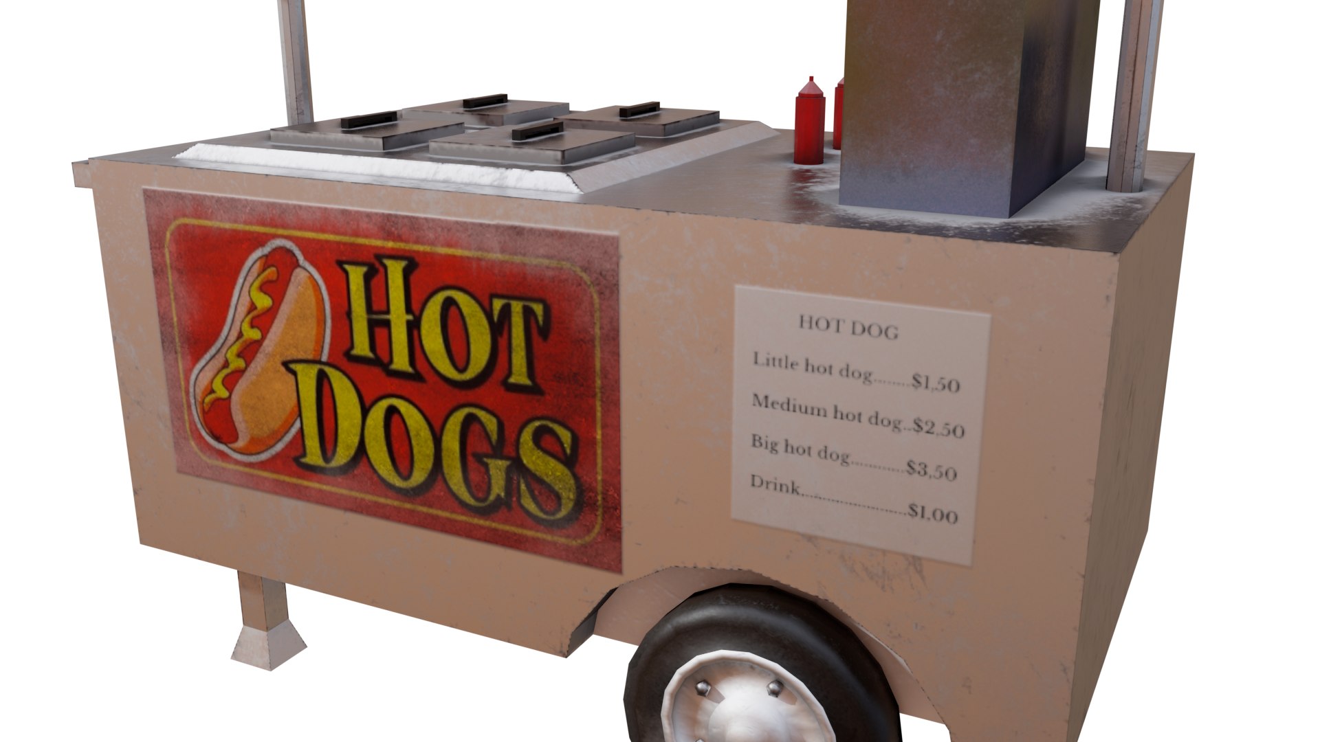 Hot Dog Cart 3D Model - TurboSquid 1720180