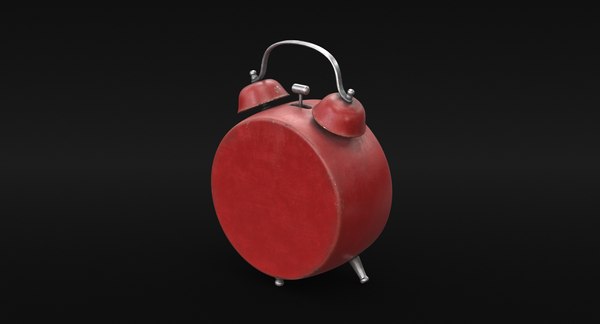 3D red alarm clock model - TurboSquid 1659270