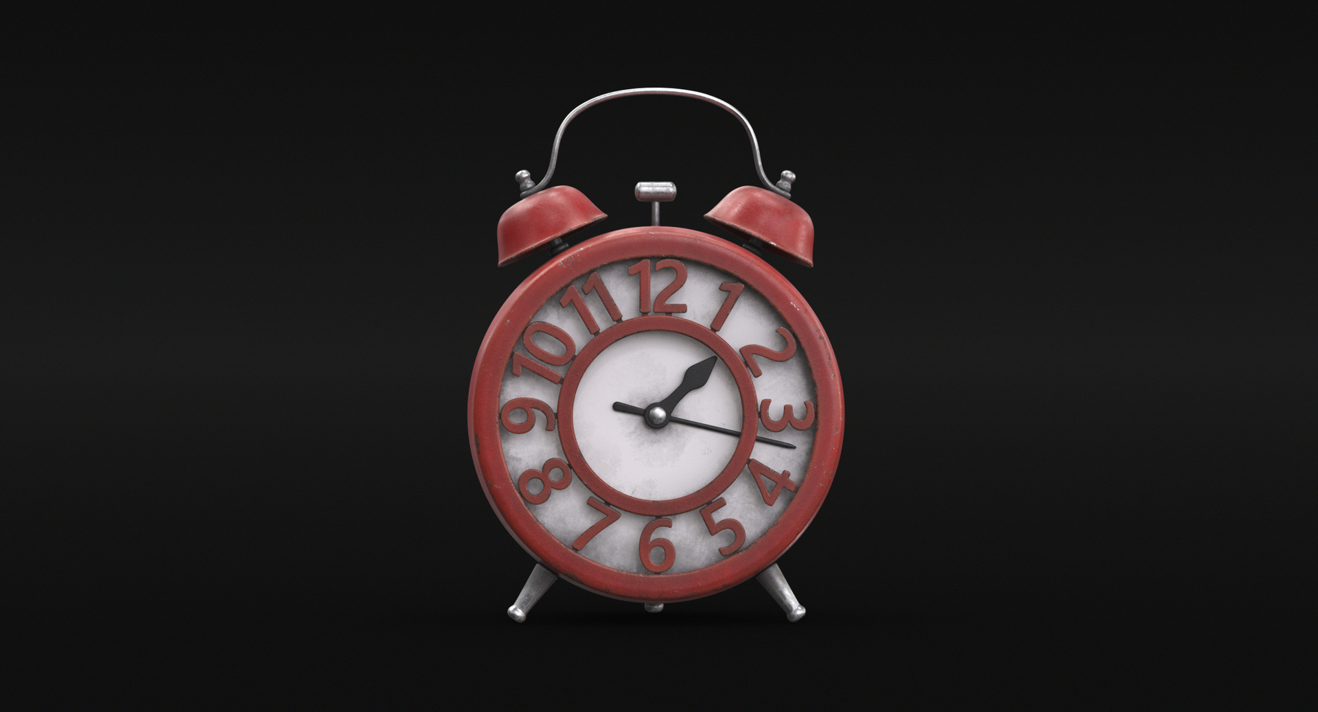 3D red alarm clock model - TurboSquid 1659270