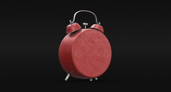 3D red alarm clock model - TurboSquid 1659270