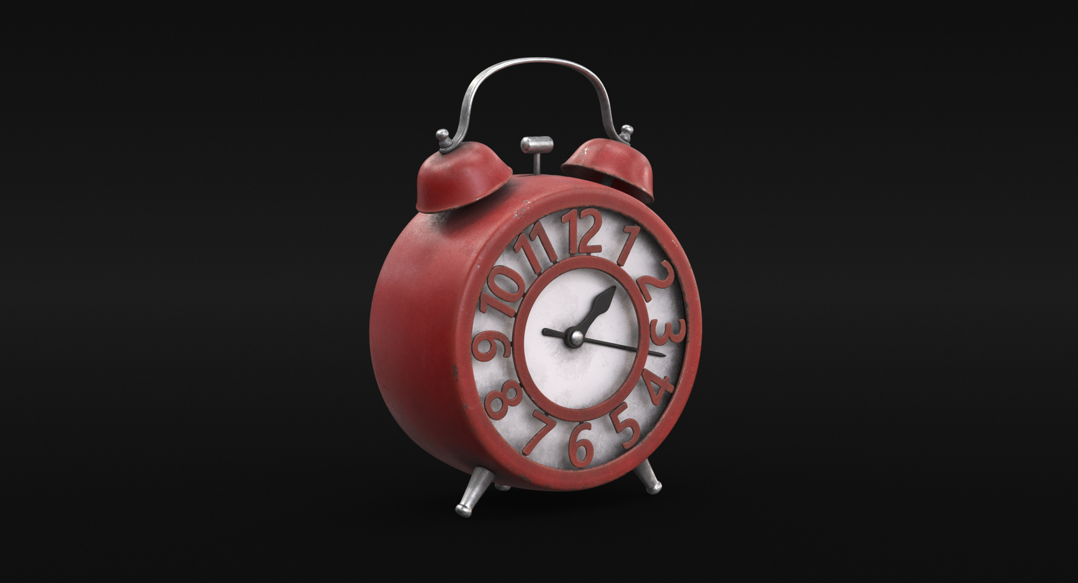 3D red alarm clock model - TurboSquid 1659270