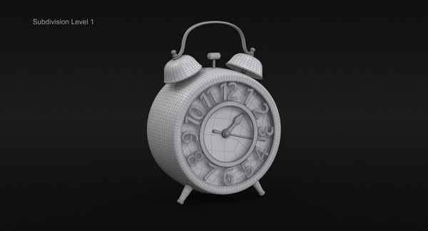 3D red alarm clock model - TurboSquid 1659270