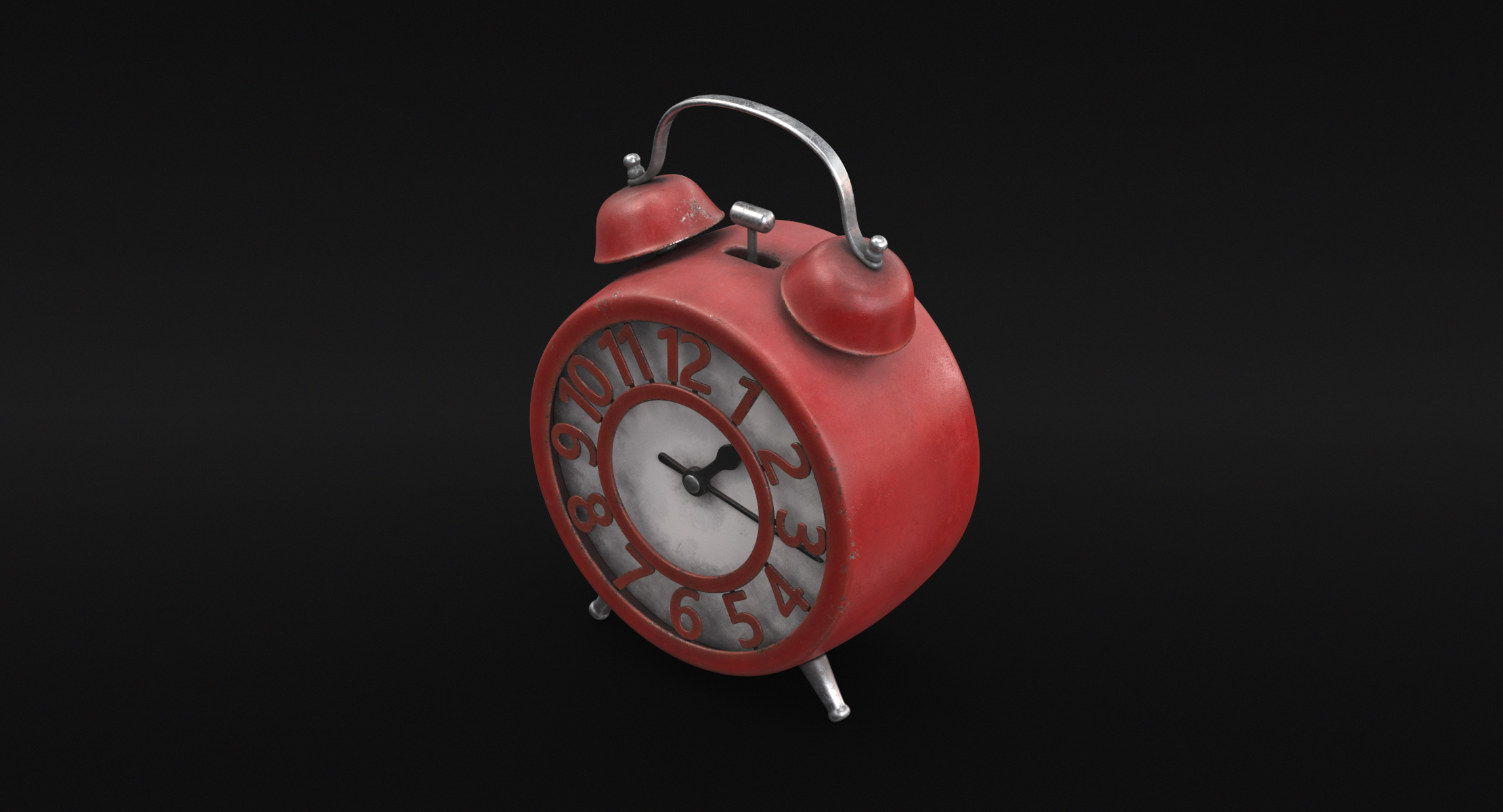 3D red alarm clock model - TurboSquid 1659270