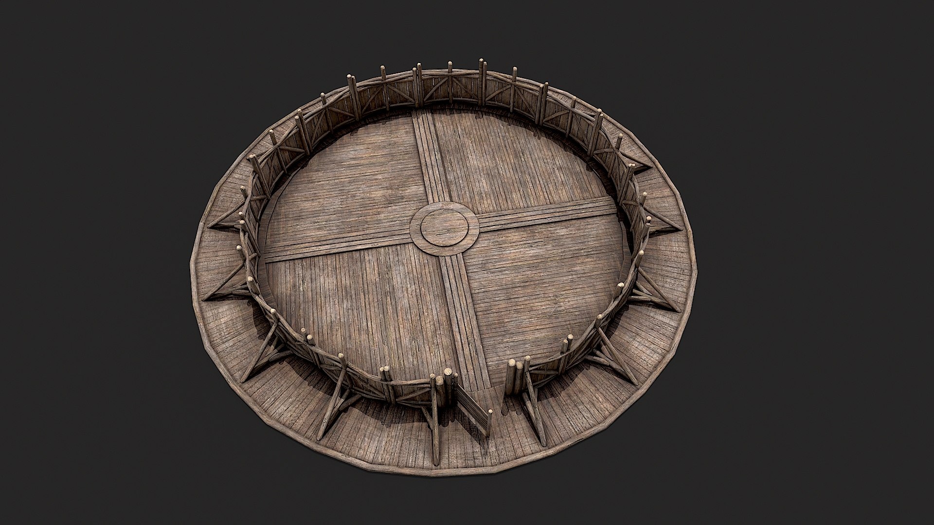 3D Medieval Wooden Circular Platform Arena 5 Model - TurboSquid 2360324