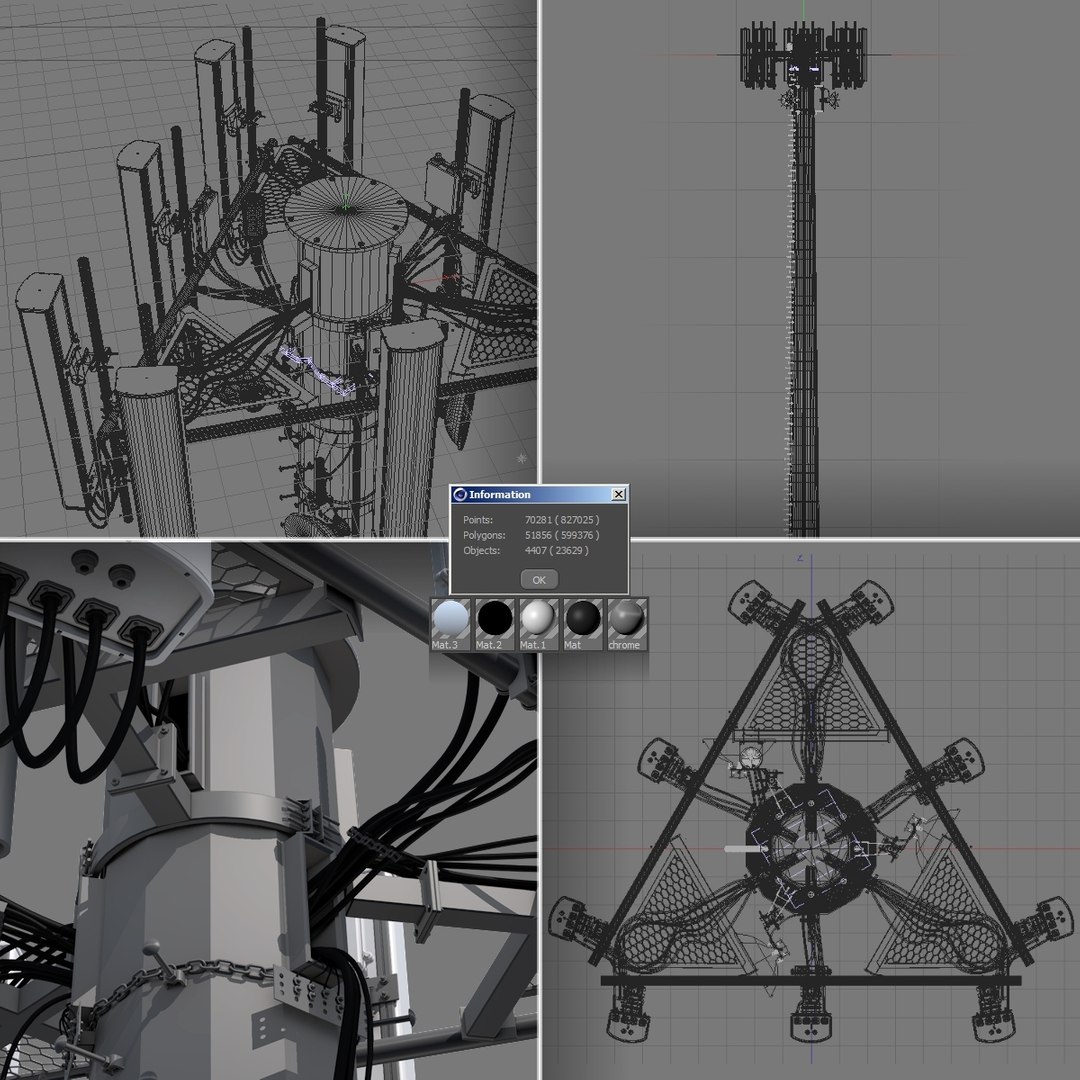Cell Tower 3d Model