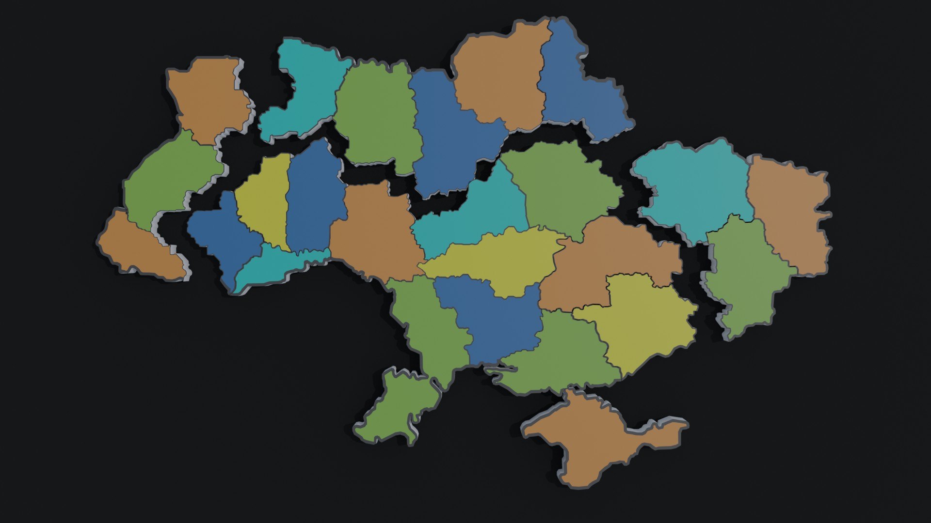 Political Map Of Ukraine 3D - TurboSquid 1716948