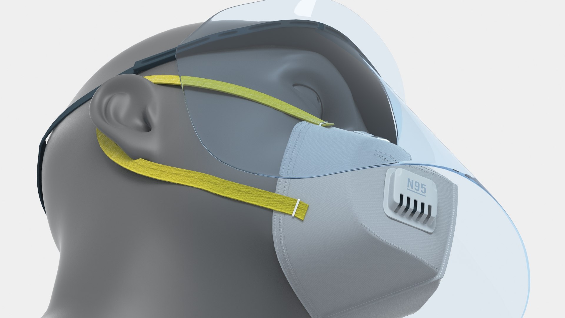 3D N95 Respirators Masks Face Model - TurboSquid 1563863