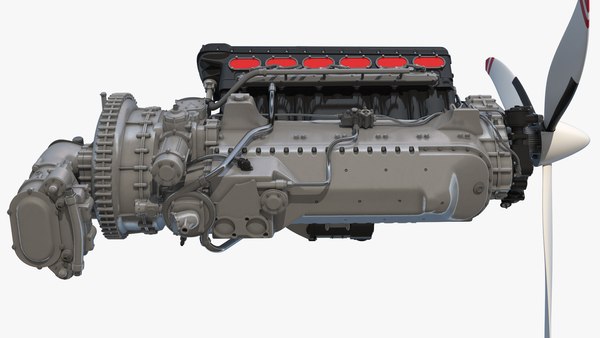 V12 piston aero engine 3D model - TurboSquid 1521266