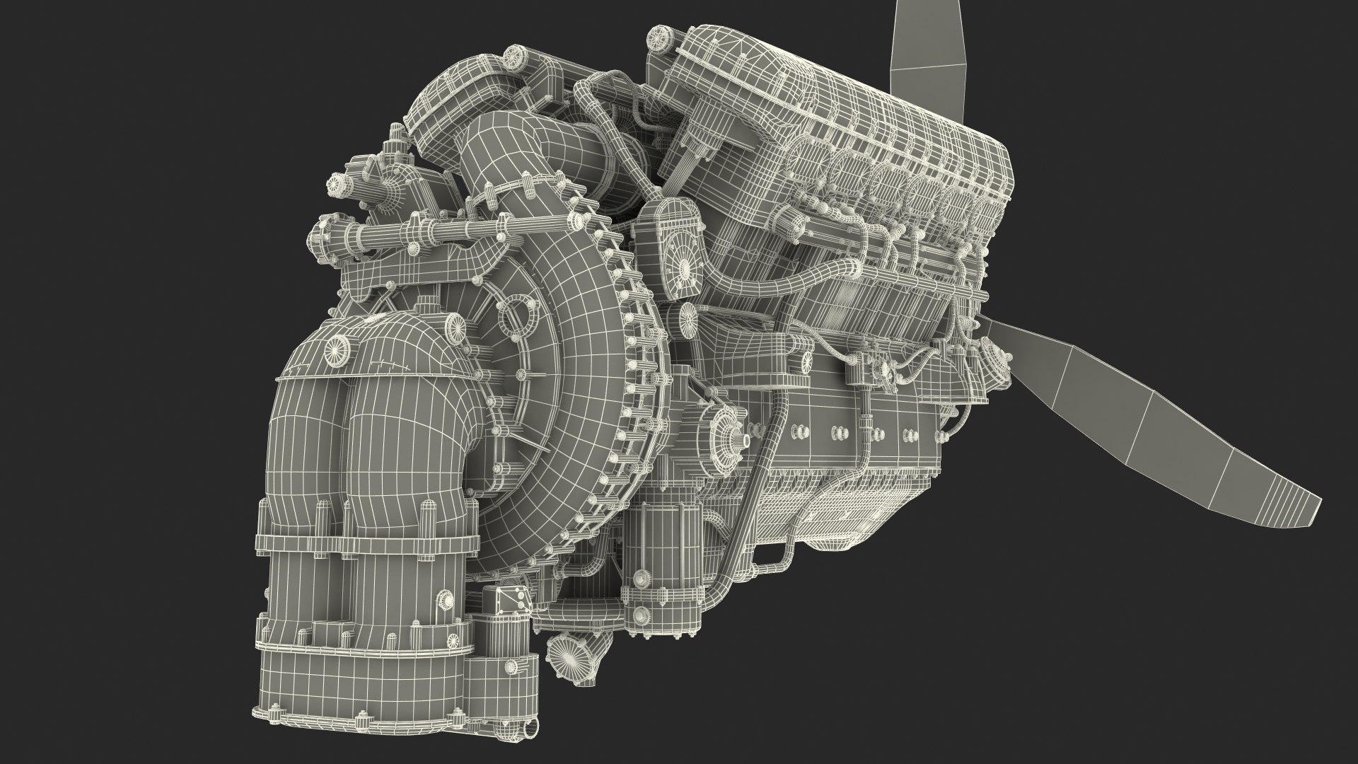 V12 piston aero engine 3D model - TurboSquid 1521266