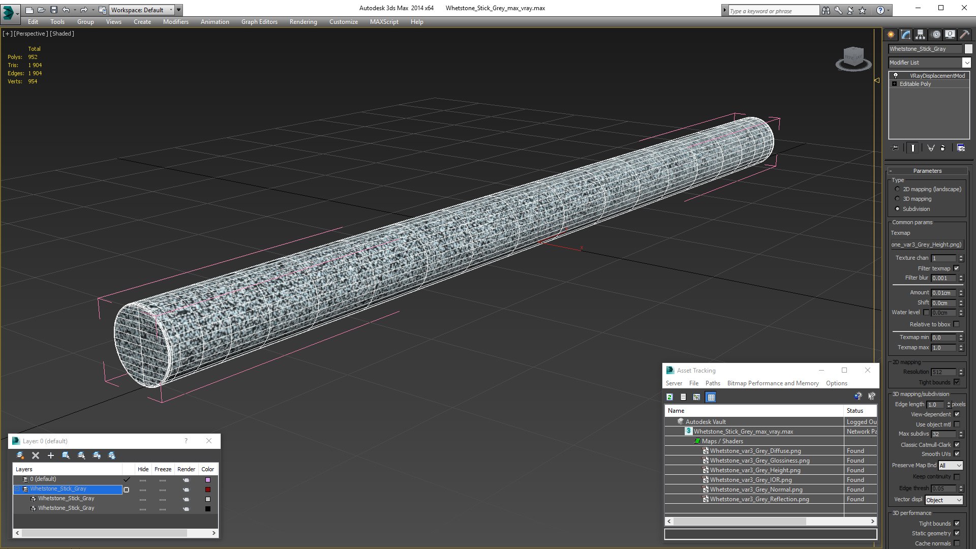3D model Whetstone Stick Grey - TurboSquid 1845174
