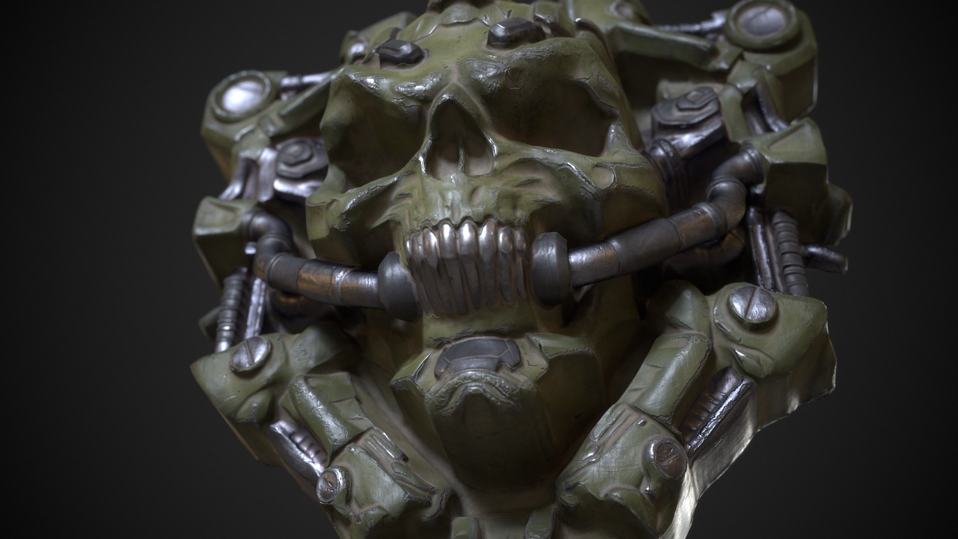 Heavy Robotic Skull 11 Textured 3D - TurboSquid 2213717