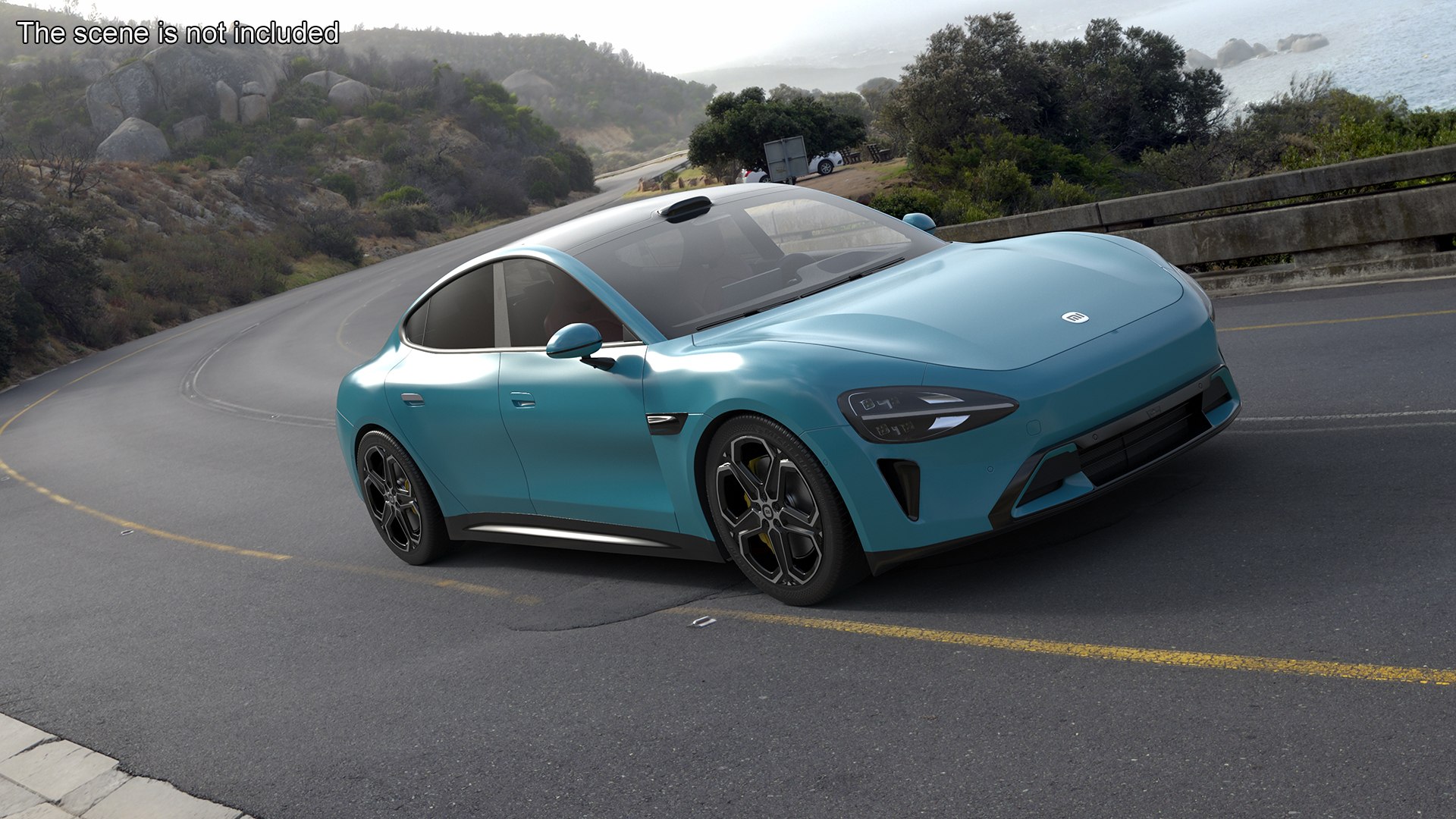 Electric Car Xiaomi SU7 EV Car 2023 Aqua Blue Rigged 3D Model ...