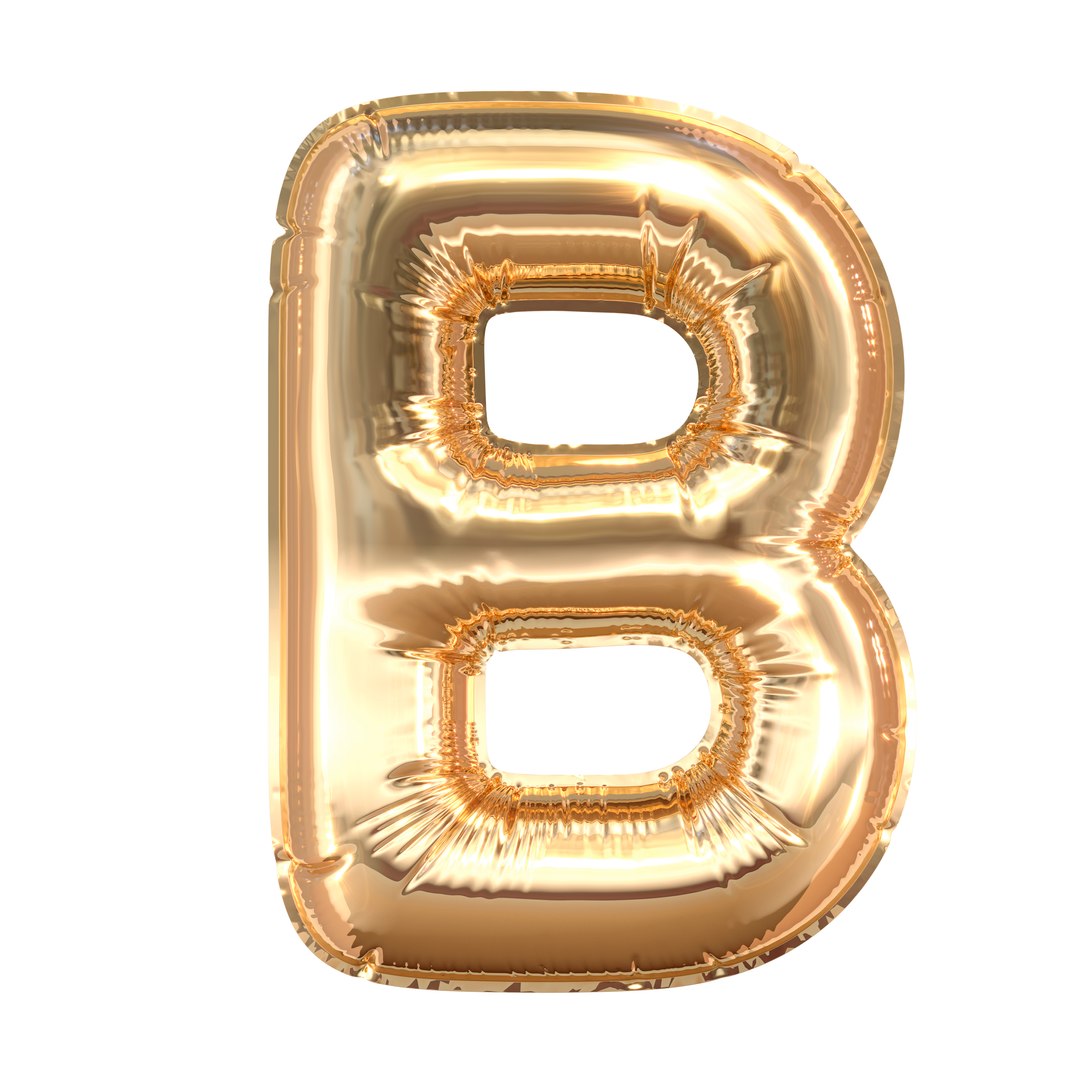 Foil Balloons Golden Alphabet 3D Model - TurboSquid 1545360