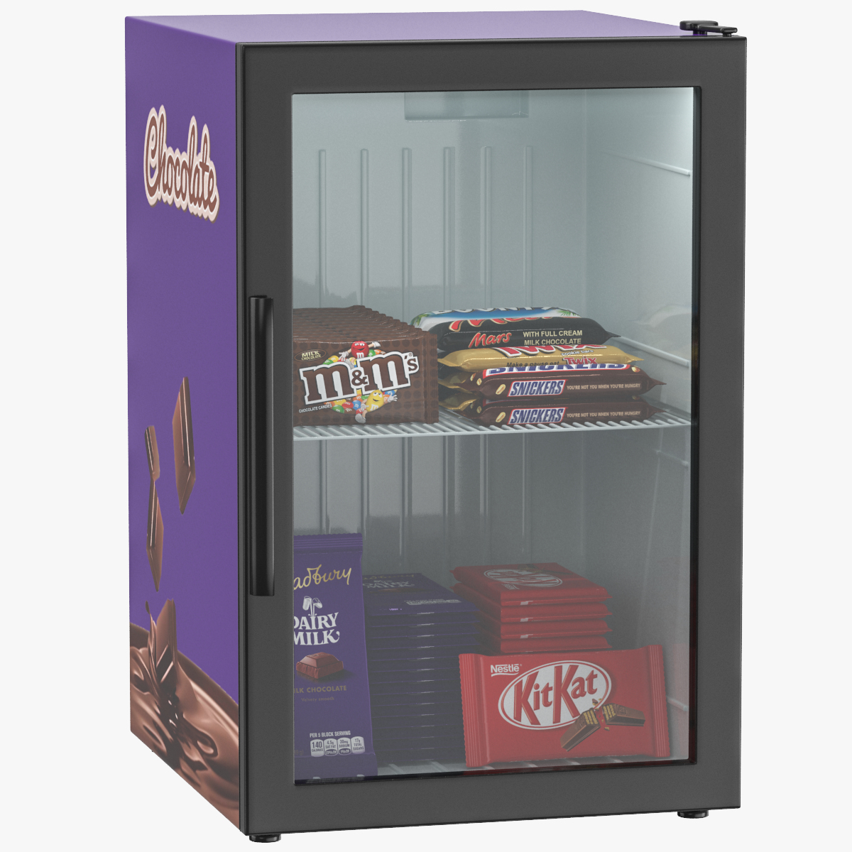 3D refrigerator display chocolate model - TurboSquid 1674899