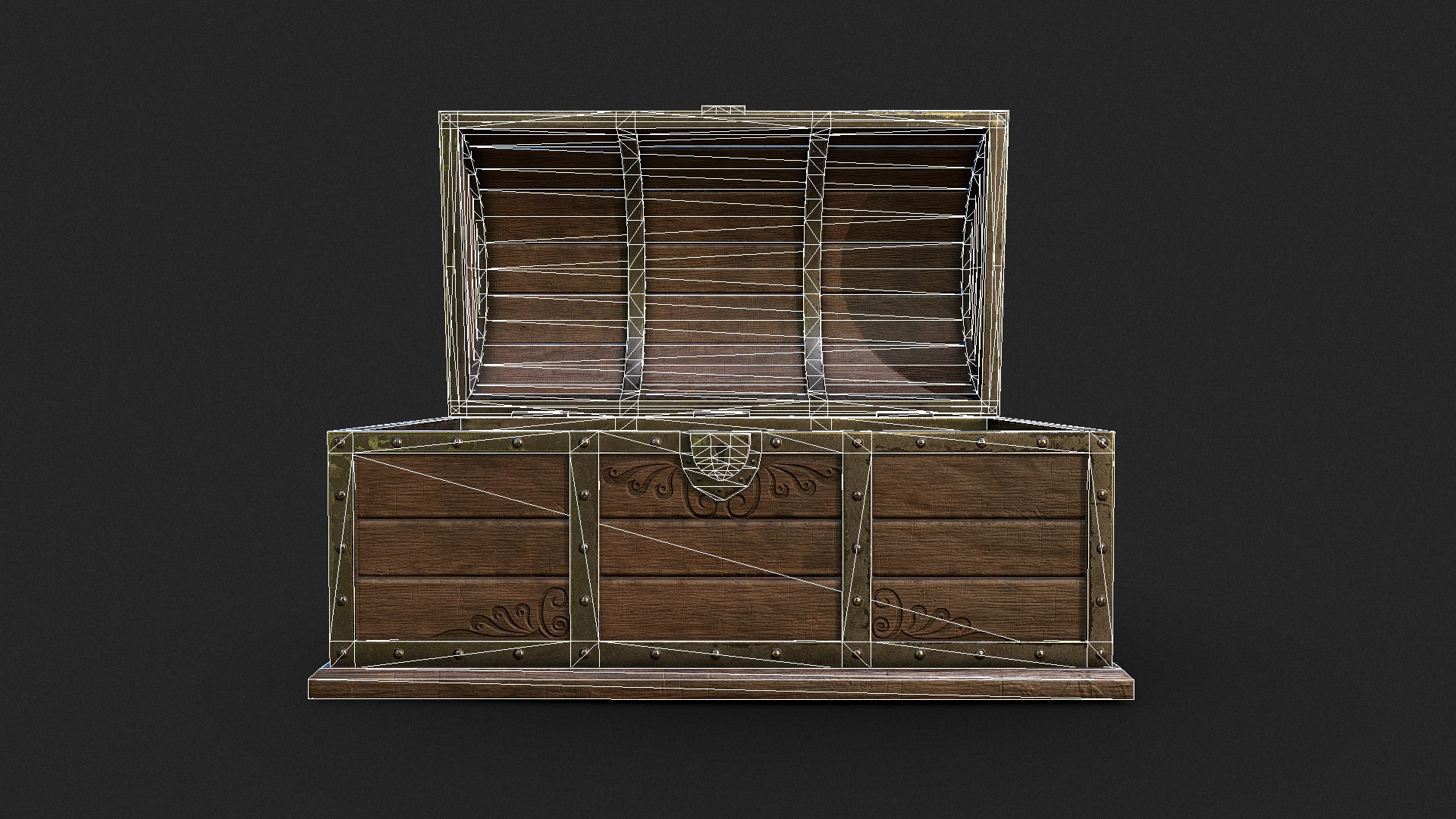 3D Model Wooden Coffer - Low Poly - TurboSquid 1938517