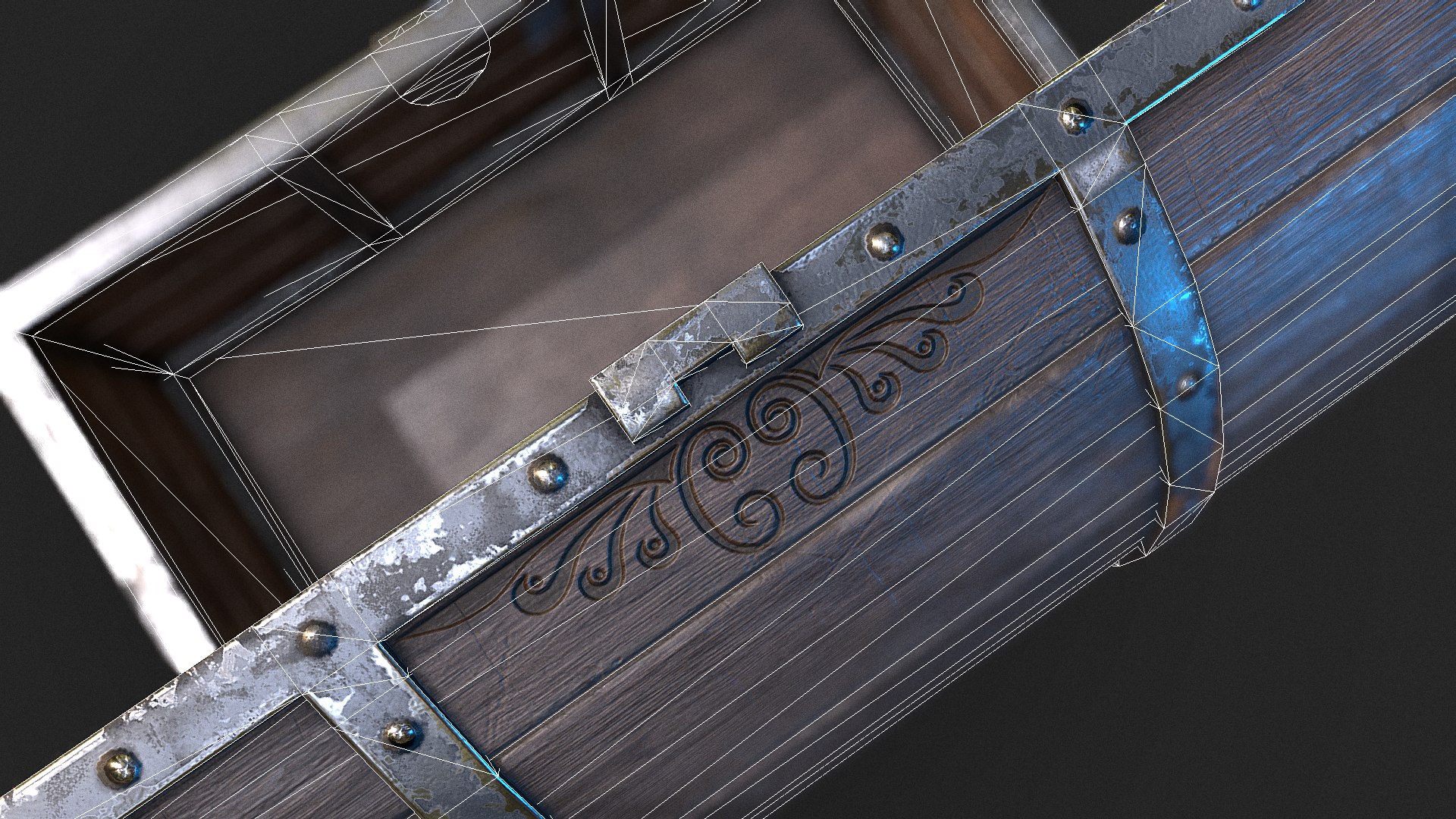 3D Model Wooden Coffer - Low Poly - TurboSquid 1938517