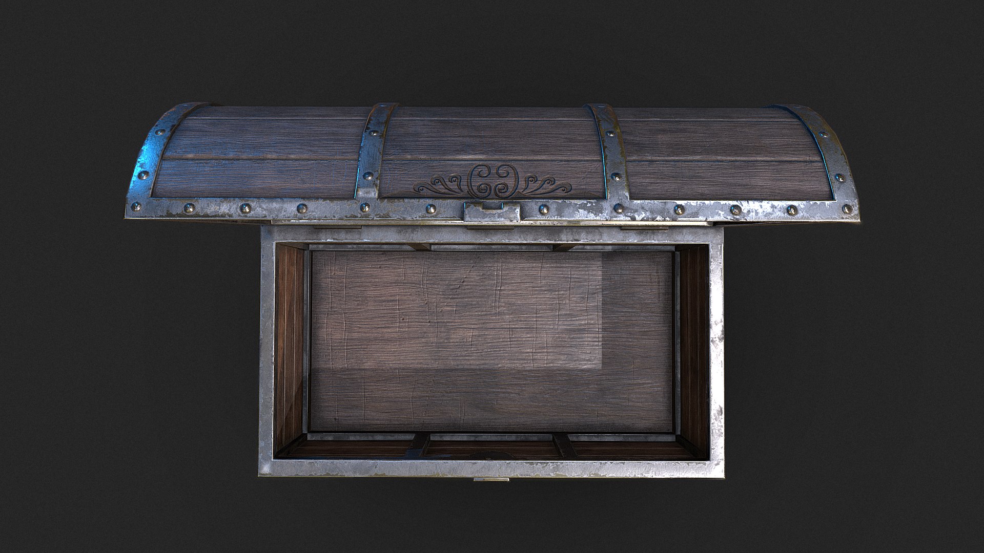 3D Model Wooden Coffer - Low Poly - TurboSquid 1938517