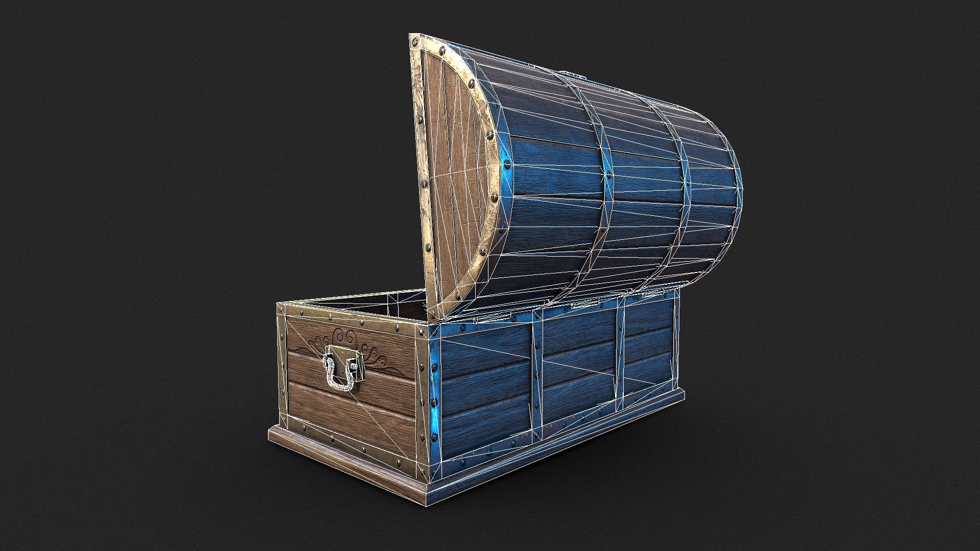 3D Model Wooden Coffer - Low Poly - TurboSquid 1938517