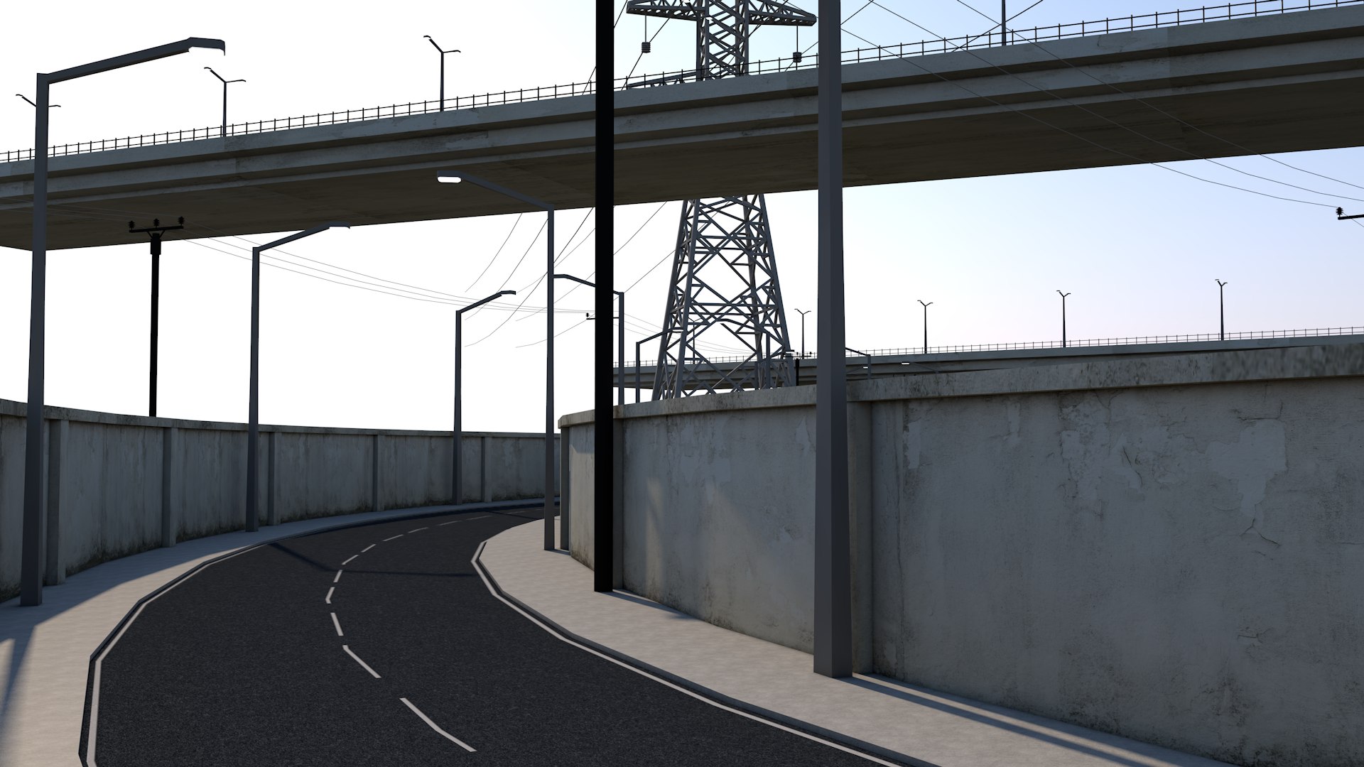 3D Model Highways Freeway Infrastructure - TurboSquid 1562787