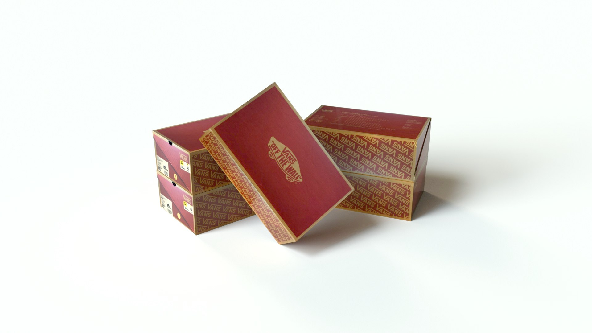 Shoe Boxes Stacked - Vans - With Full Texture - 3D Asset 3D Model ...