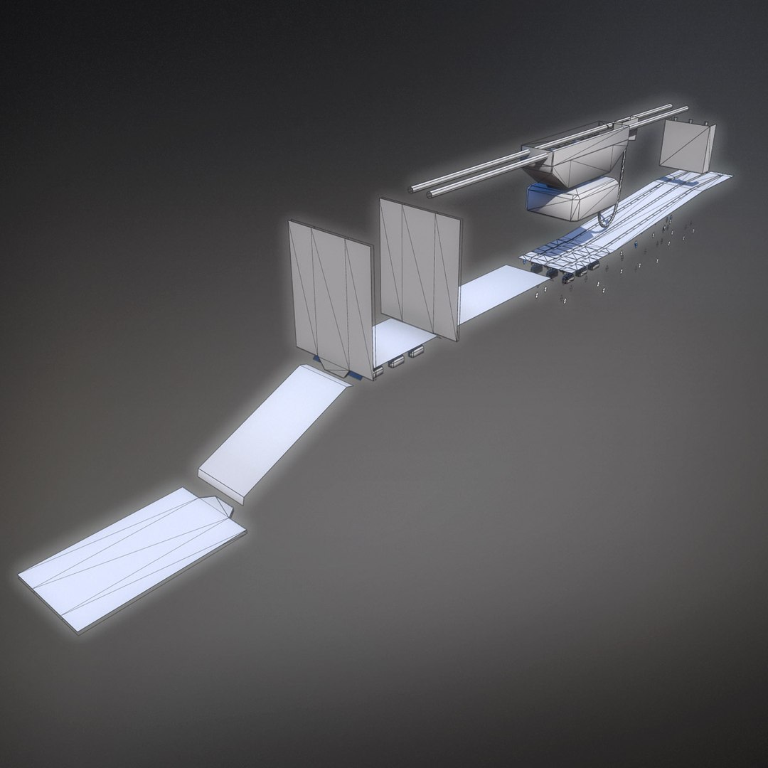 Low-poly Conveyor Foundry 3d Max