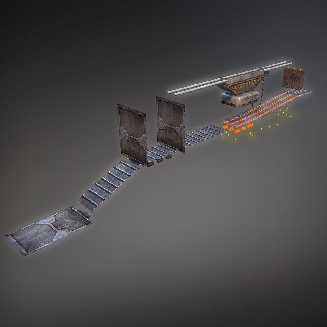 Low-poly Conveyor Foundry 3d Max