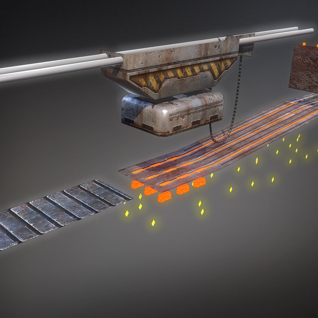Low-poly Conveyor Foundry 3d Max