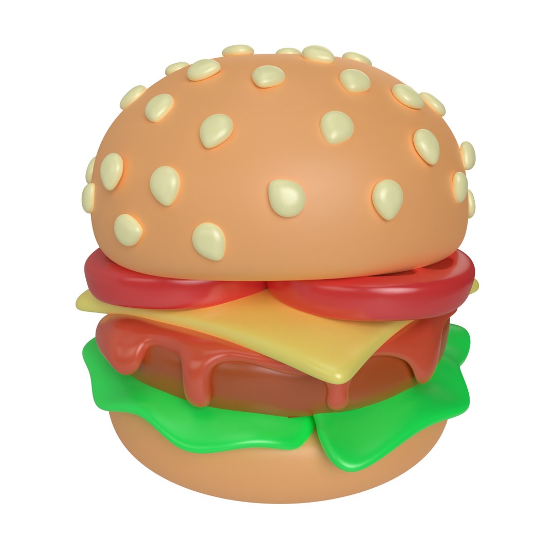 3D Model Cartoon Burger 3D Model - TurboSquid 1938818