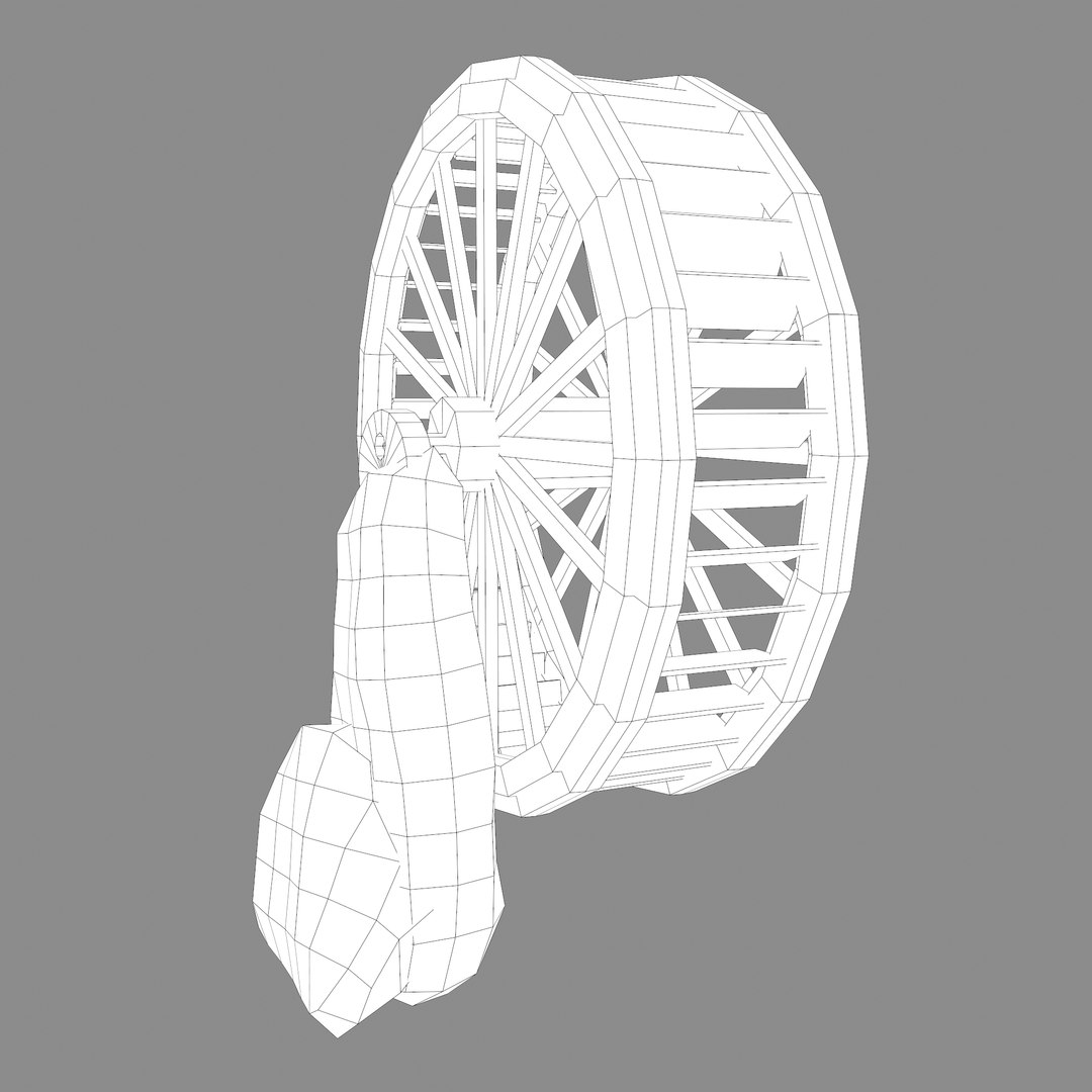 Water wheel 3D model - TurboSquid 1493990