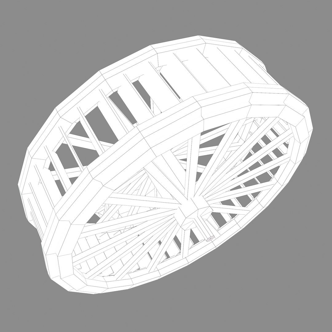 Water wheel 3D model - TurboSquid 1493990