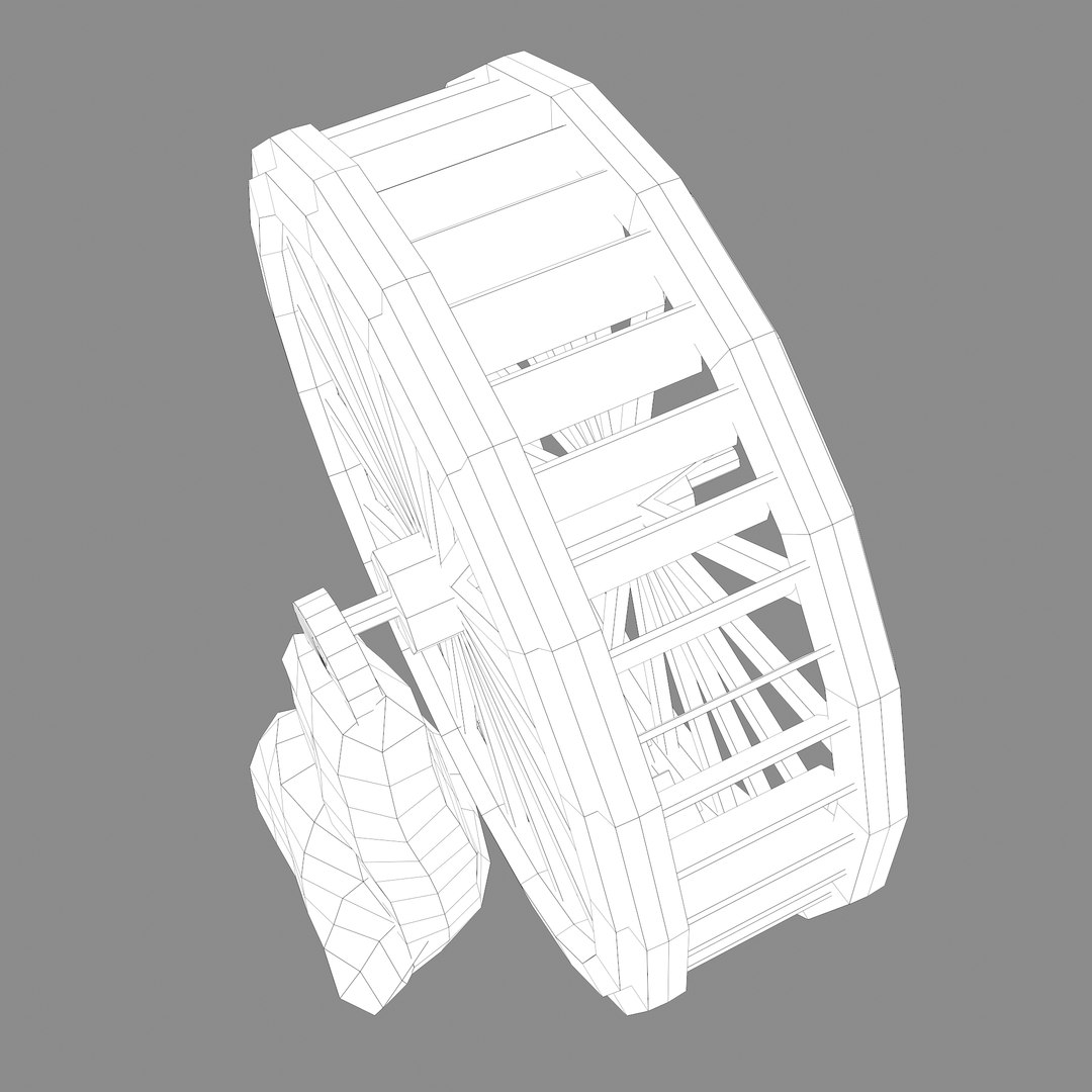 Water wheel 3D model - TurboSquid 1493990