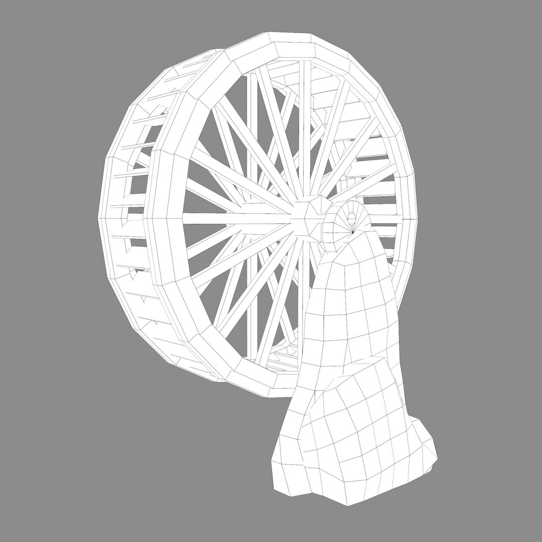 Water wheel 3D model - TurboSquid 1493990