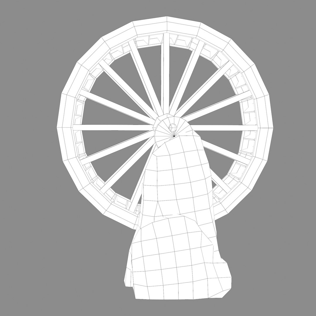 Water wheel 3D model - TurboSquid 1493990