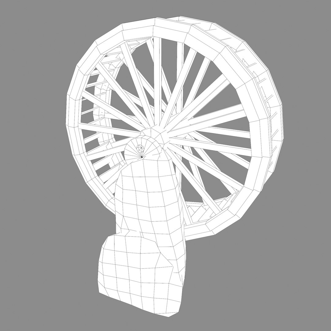 Water wheel 3D model - TurboSquid 1493990